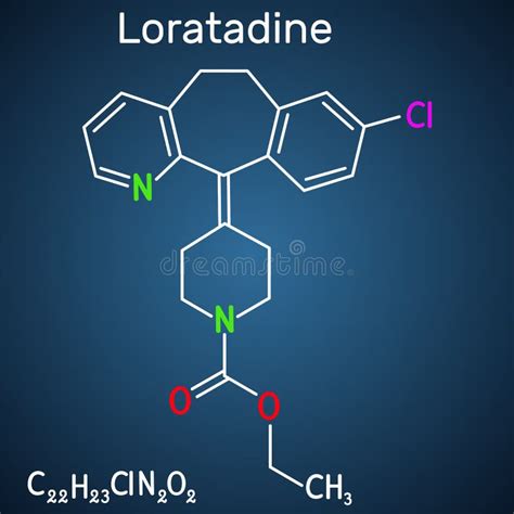 Loratadine C22h23cln2o2 Molecule It Is Antihistamine Is Used To Treat Allergies Stock Vector
