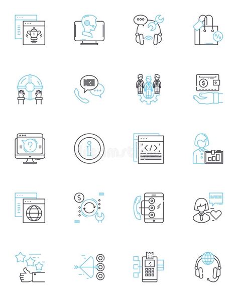 Member Help Linear Icons Set Assistance Support Guidance Helpdesk Customer Service