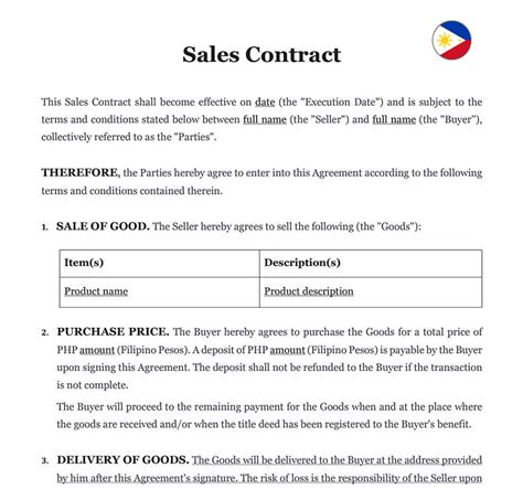 Sample Contract Of Sale Of Real Property Philippines At Susan Hurst Blog