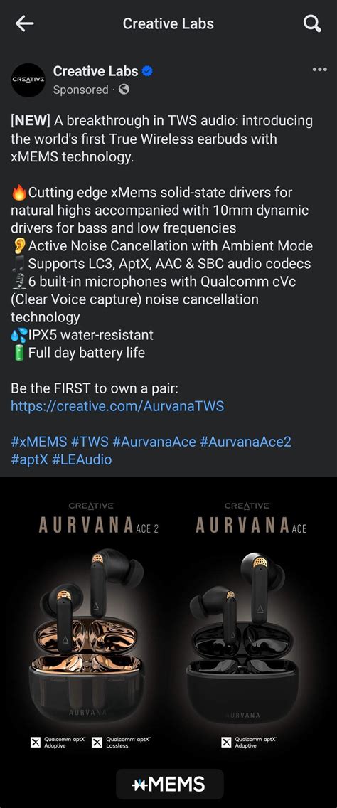 Creative Solid State Driver Earbud Rearbuds