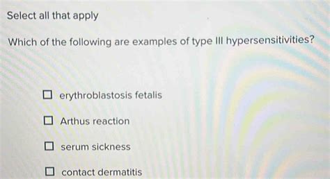 Solved Select All That Apply Which Of The Following Are Examples Of