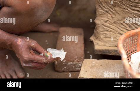 India Madhya Pradesh Mandla Idol Of Goddess Durga Stock Video Footage