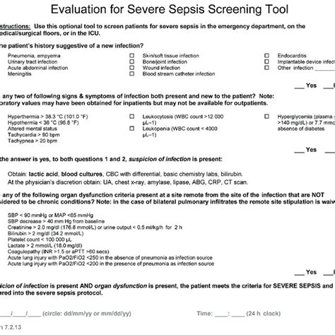 Severe Sepsis Severe Sepsis Definition Sepsis Induced Tissue Download Table