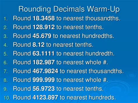 PPT Rounding Decimals Warm Up PowerPoint Presentation Free Download ID 6808093