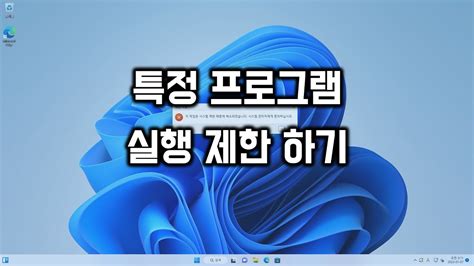 특정 프로그램 실행 제한하기 Youtube