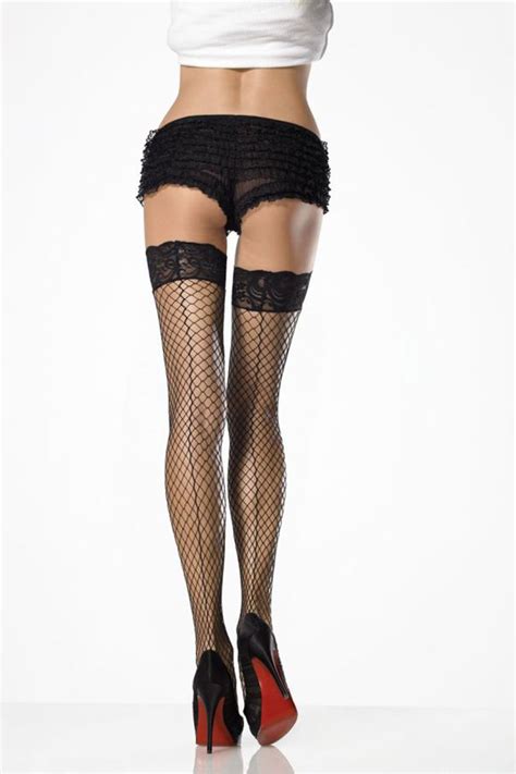 Stay Up Fishnet Thigh Highs By Leg Avenue Foxy Lingerie