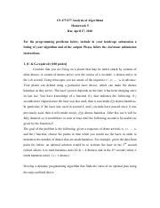 Hw5 Pdf CS 477 677 Analysis Of Algorithms Homework 5 Due April 17 2018 For The Programming