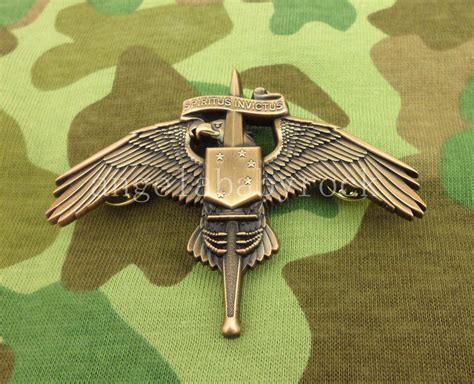 Us Usmc Marsoc Wings Badge Pin Marine Raider Insignia Spiritus Invictus