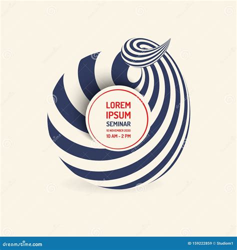 Abstract Striped Design Element Spiral Rotation And Swirling Movement Stock Vector