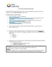 AP Physics 1 Summer Assignment Pdf AP Physics 1 Required Summer Work Answer All Parts Of