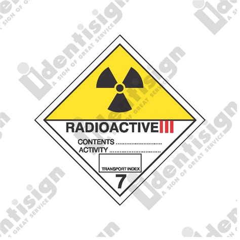 Radioactive Iii Hazchem Placard