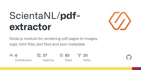 Github Scientanl Pdf Extractor Node Js Module For Rendering Pdf Pages To Images Svgs Html