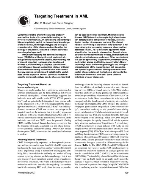 PDF Targeting Treatment In AML