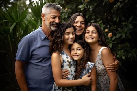 El Retrato De Una Familia Feliz Foto Premium
