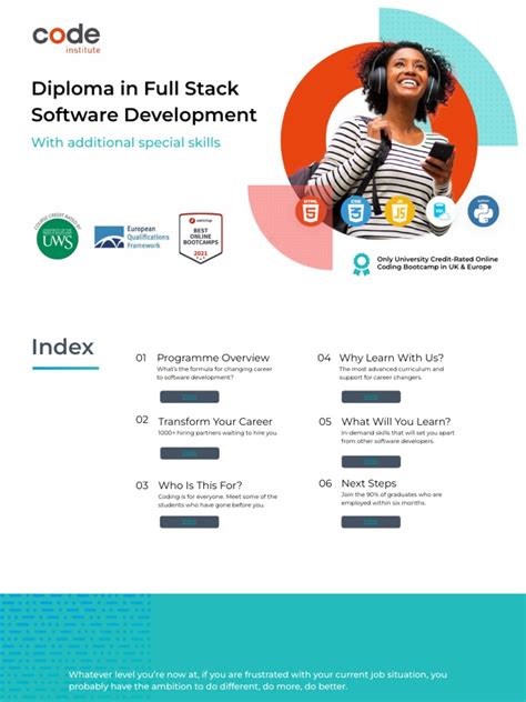 Code Institute Fullstack Software Development Specialization Europe Brochure Pdf Mentorship