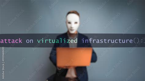 Cybersecurity Concept On Virtualized Infrastructure On Foreground