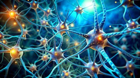 Neurons And Flexible Synapse Like Structure Abstract Background Generative By Ai Stock