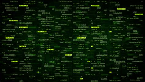 binary data code animation showing warning stock footage video 100