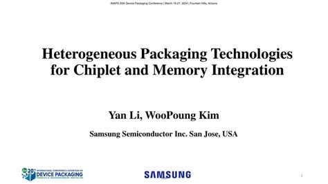 Heterogeneous Packaging Technologies For Chiplet And Memory Integration