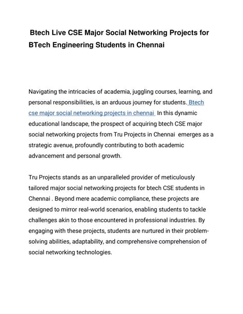 Ppt 47851 Btech Projects In Chennai Live Cse Major Social
