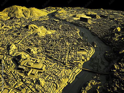 Technical Aerial Visual D LiDAR GIS Aerial Map Satellite Scan Model Isolated Showing