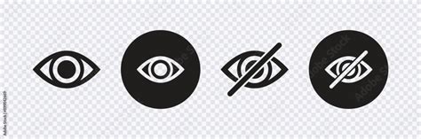 Hide And Show Password Icons Eyes Open And Closedvector Icons In Flat Style For Apps And Web