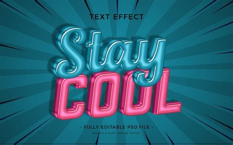 Stay Cool Text Effect Premium Psd