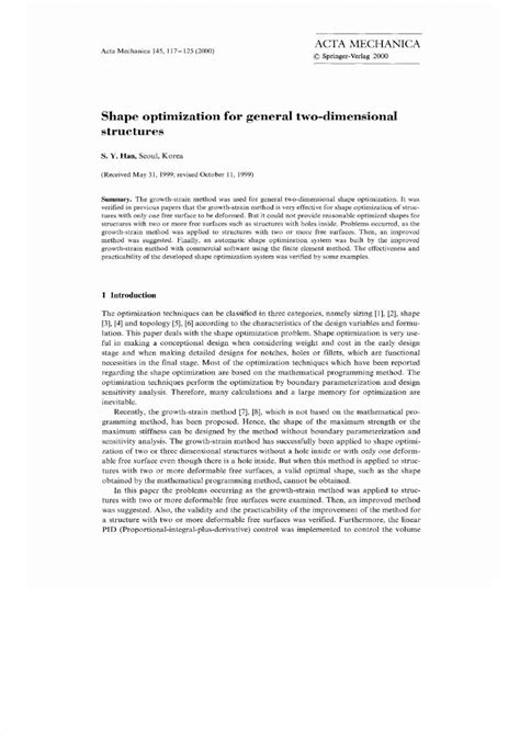 Pdf 2d Shape Optimization Dokumentips