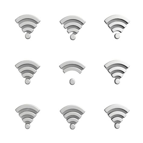 Multiple Wifi Symbols Various Internet Connectivity Icons Representing Network Strength