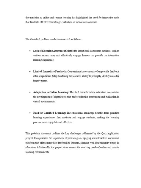 Quiz Application Using Java Pdf Learning Educational Technology