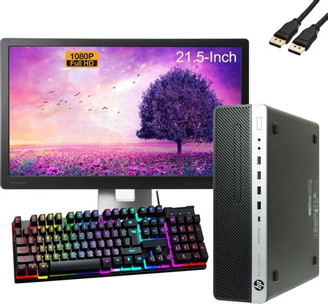 Amazon Com Lenovo Thinkcentre M Tiny Desktop Pc With Fhd Monitor Intel Quad Core I