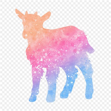 귀여운 어린 양 그라데이션 일러스트 수채화 눈 소 어린이 어린 양 아름다운 구배 Png 일러스트 및 Psd 이미지 무료 다운로드 Pngtree