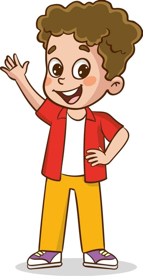Lindo Niño Salta Y Siéntete Feliz Niños Dibujos Para Niños Bandera