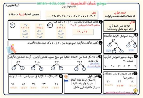 رياضيات الصف السابع ملخص الوحدة الأولى أ مروة الغنبوصي Post