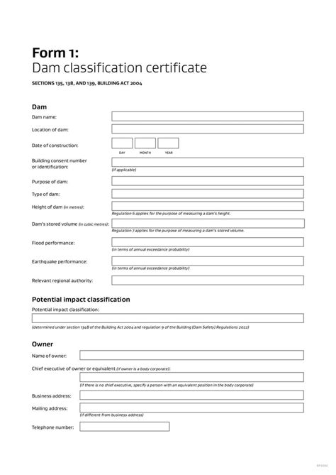 Dam Classification Certificate Form Fill And Sign Online With Lumin