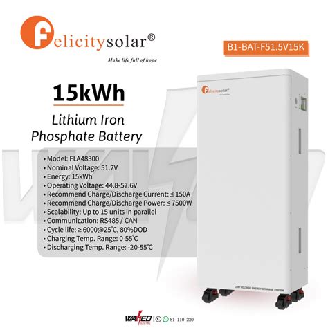 Felicity 15kw Lithium Iron Phosphate Battery Waked Electric