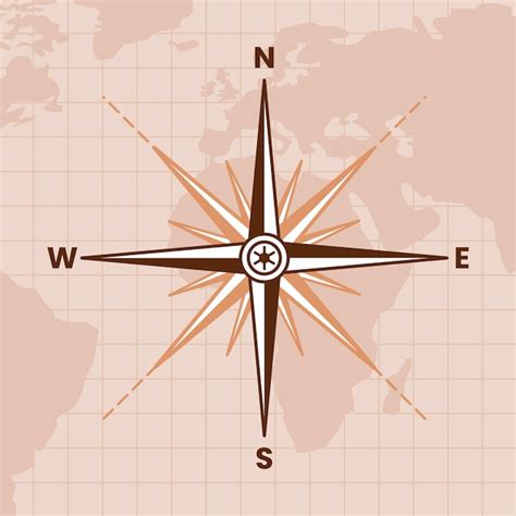 Premium Vector Flat Map Compass Background