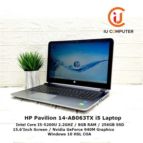 HP PAVILION AB TX INTEL CORE I U GB RAM GB SSD NVIDIA