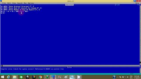 Solve Simple Interest With Qbasic Programming Using Readdata Statements Youtube