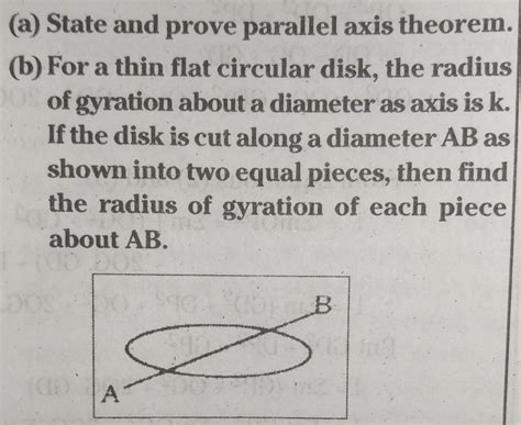 Solved A A State And Prove Parallel Axis Theorem B For Chegg