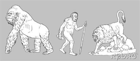 Prehistoric Primates Gigantopithecus Dinopithecus And Australopithecus • Wall Stickers Attack