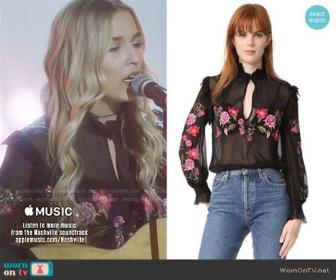 Wornontv Maddies Black Floral Embroidered Blouse On Nashville