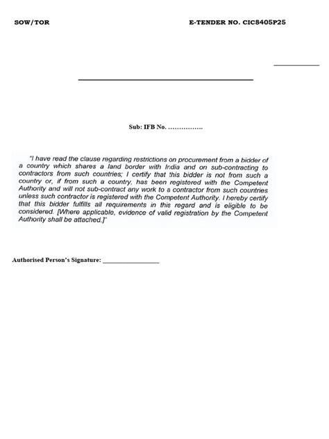 Certificate For Restriction Of Procurement Proforma A Pdf