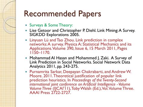 Ppt Link Prediction In Social Networks Methods And Applications