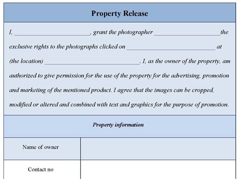 Property Release Form Editable Pdf Forms