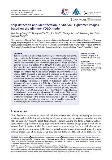 Pdf Ship Detection And Identification In Sdgsat 1 Glimmer Images