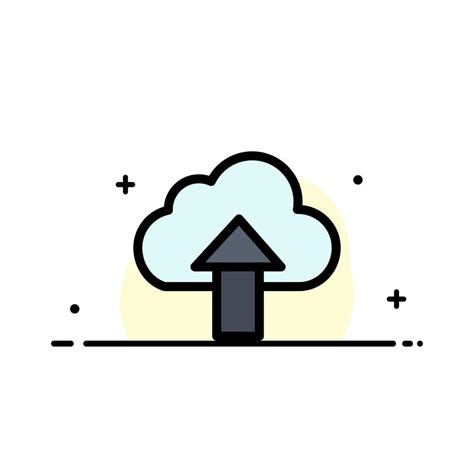 flecha cargar hacia arriba nube negocio línea plana icono lleno vector