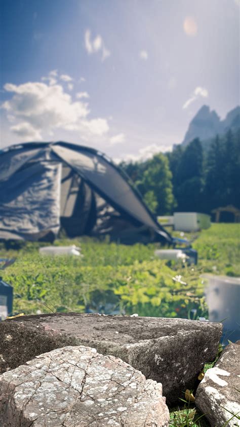 草地，帐篷，清新背景