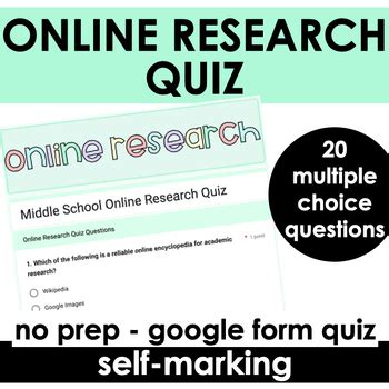 Online Research Google Form Quiz By Managing In The Middle TPT