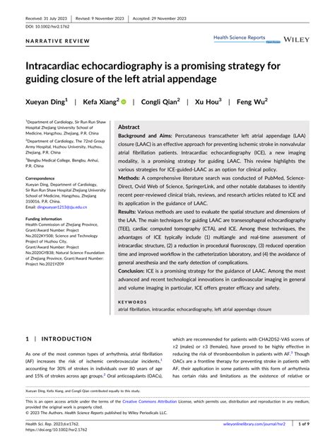 Pdf Intracardiac Echocardiography Is A Promising Strategy For Guiding Closure Of The Left
